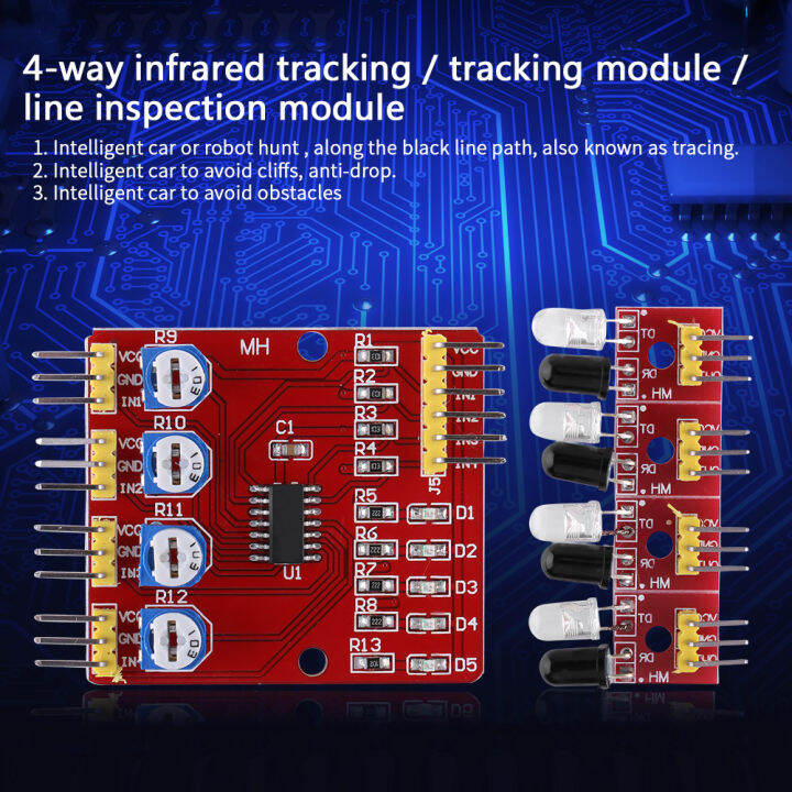 Smart Car Accessories 4-channel Infrared Reflection Tracking Sensor ...