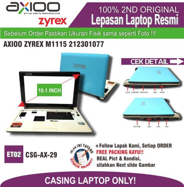 ET02 CSG-AX-29 CASING NOTEBOOK LAPTOP AXIOO ZYREX M1115 212301077 ...