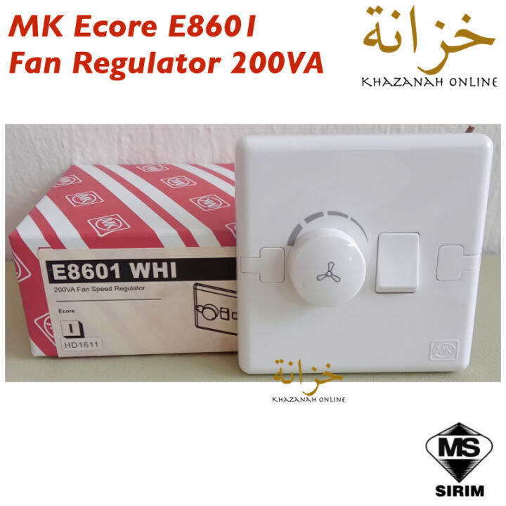 MK Ecore Fan Regulator with Switch E8601 | Lazada