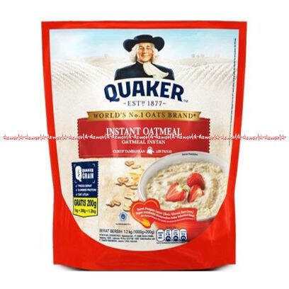 Quaker Instan 1000gr Oatmel Instan Oats Dari Bahan Gandum Utuh Cocok ...