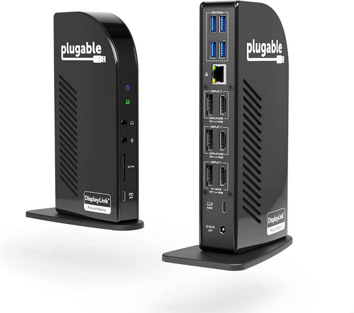 Plugable 4K USB C Docking Station Triple Monitor with 100W Charging ...
