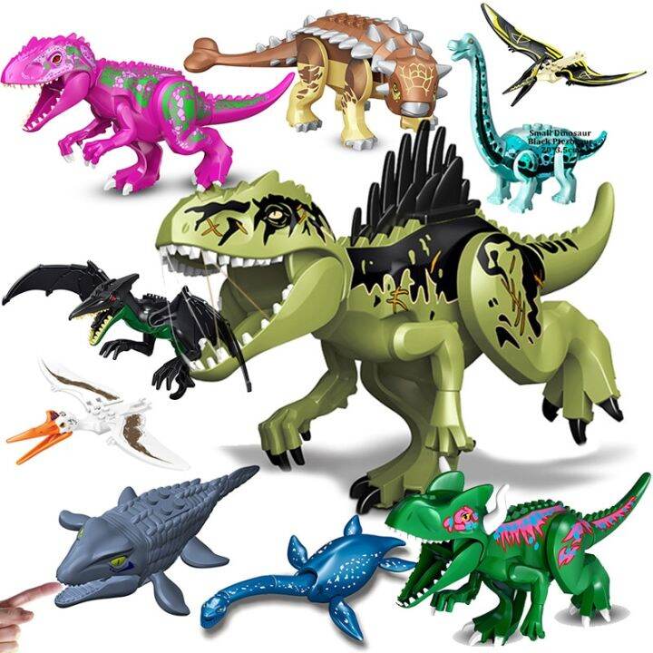 จูราสสิกไดโนเสาร์โลก Raptor T-Rex Triceratops Indominus Rex โมเดลบล็อก ...