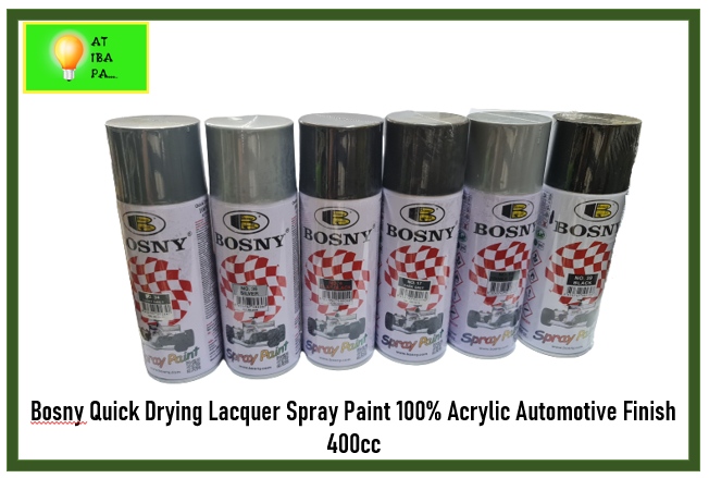 Bosny Quick Drying Lacquer Spray Paint 100% Acrylic Automotive Finish ...
