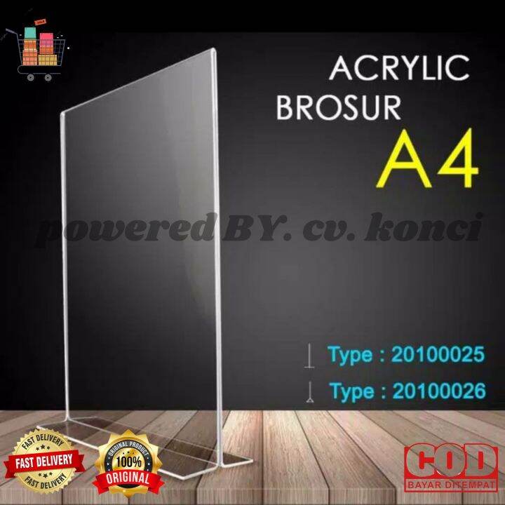 A4 Akrilik / Acrylic Tempat Brosur / Stand Kode QR / Tent Card ...
