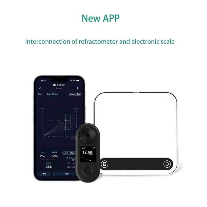 Difluid R2 Coffee Scale And Refractometer Interconnection APP Digital ...