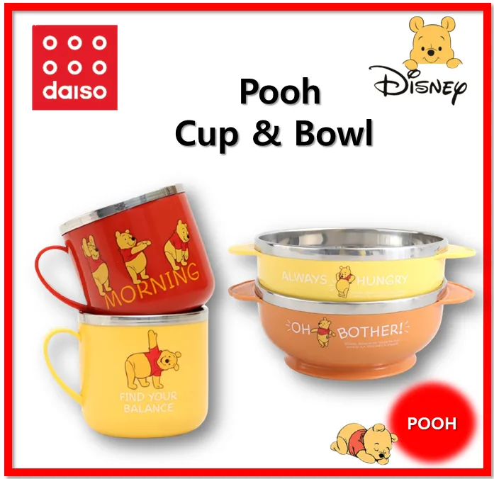 [DAISO KOREA] Pooh Stainless Mug Cup 300ML / Bowl 16.5CM | Lazada PH