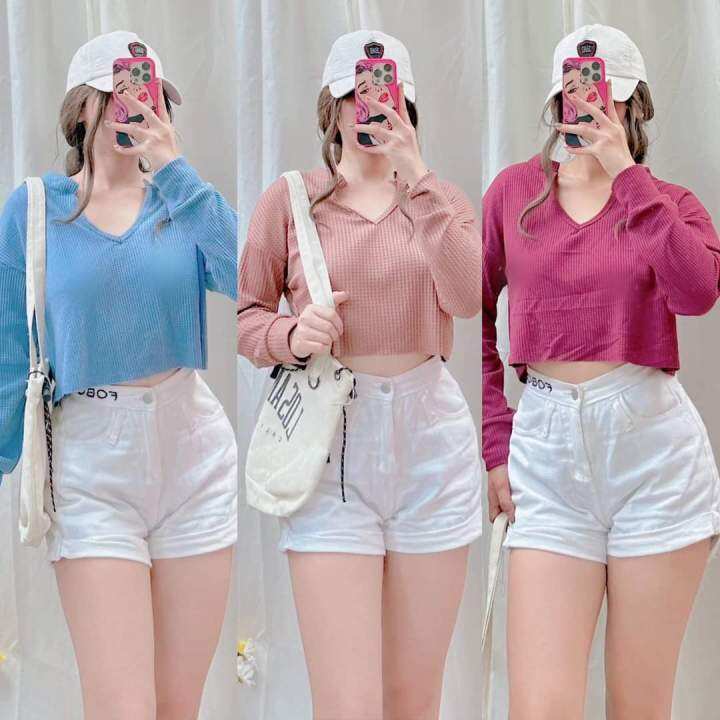 Janine Knit Crop Top Pullover Honeycomb Fabric | Lazada PH