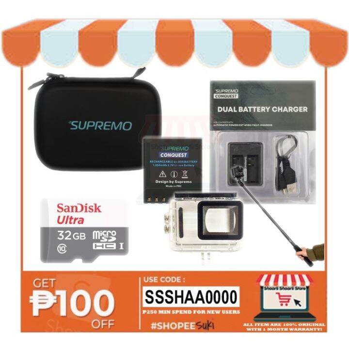 Supremo Conquest Accessories Bag, Baterry, Dual Battery Charger, Memory ...