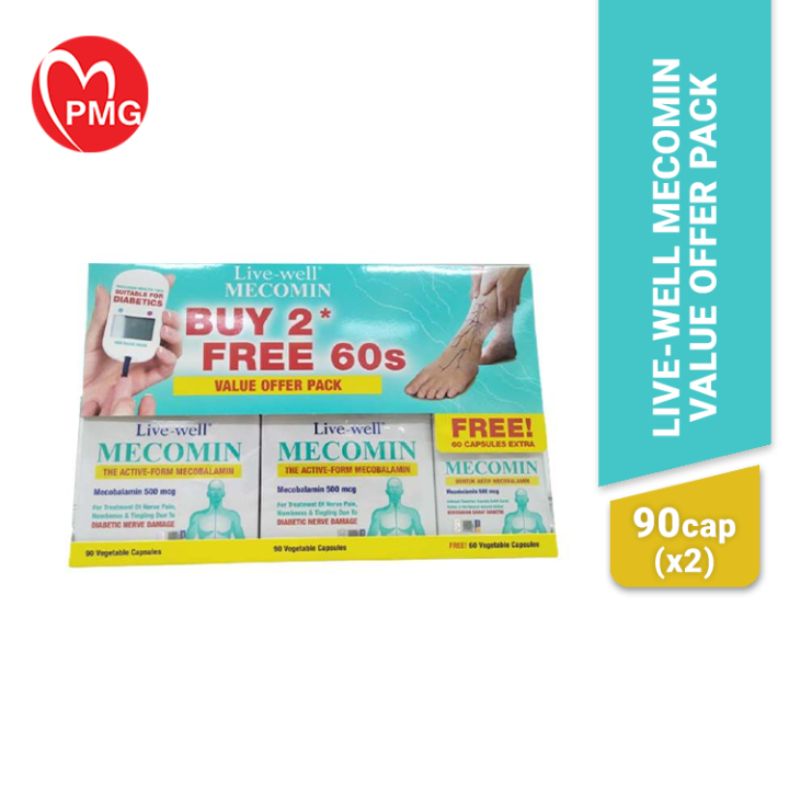[PMG PHARMACY] Live-well Mecomin 500mg Value Set (90's x 2 + 60s) | Lazada