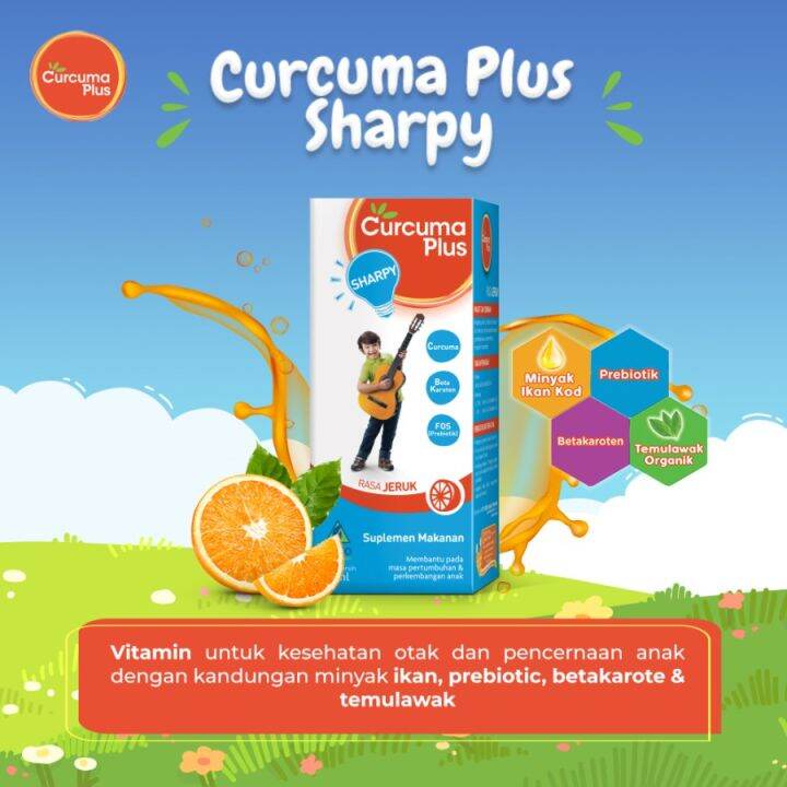 Curcuma Plus Sharpy Suplemen Tumbuh Kembang Anak Rasa Jeruk 60 ml ...