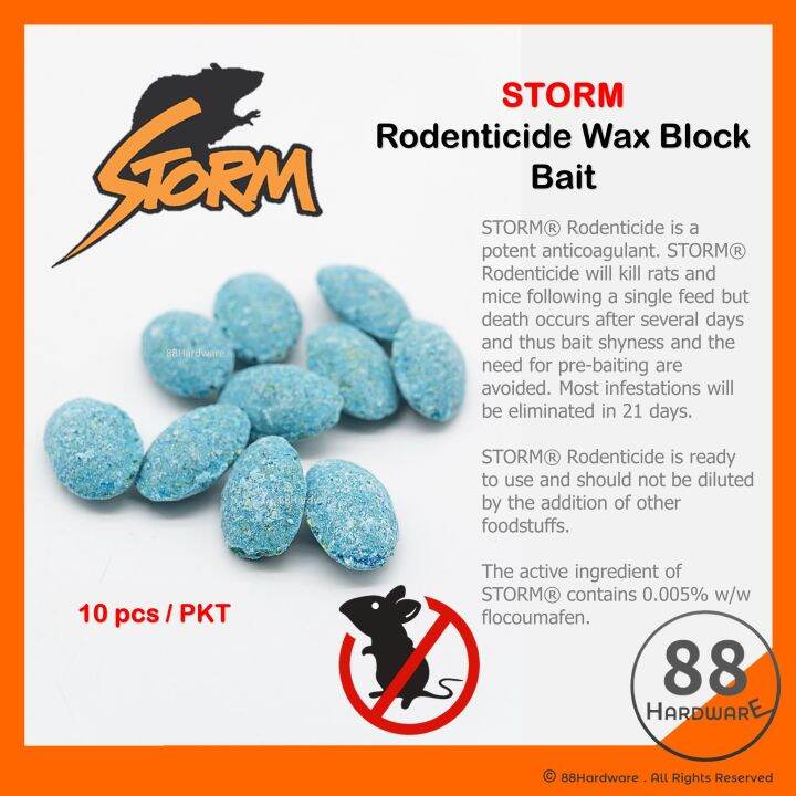 BASF STORM Rodenticide Wax Block Bait / Racun Tikus / Ubat Tikus / rat ...