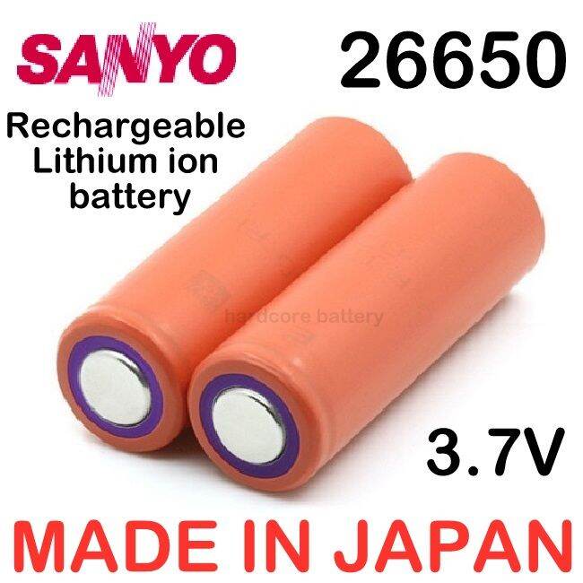Authentic Sanyo UR 26650 2500mAh japan Rechargeable Lithium Ion li ion ...