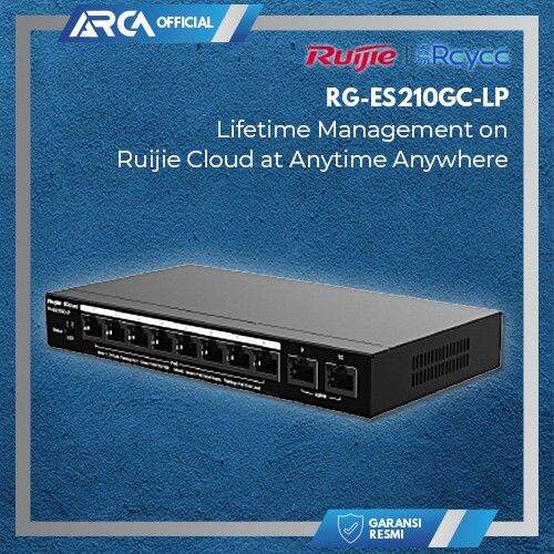 PoE Switch RUIJIE REYEE RG-ES210GC-LP 10 Port Gigabit Cloud Managed ...