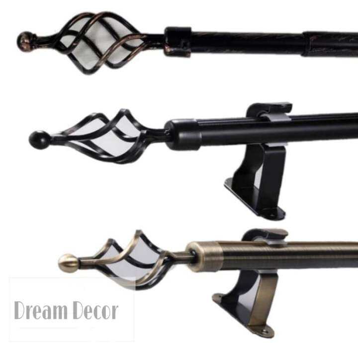 Decorative Elegant Spiral Curtain Rod Metal Design Extendable ...