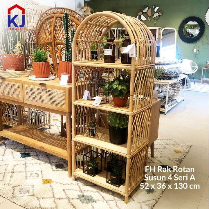 KJ Perabot - Fh Rak Rotan Susun 4 Seri A | Lazada Indonesia