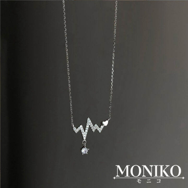 MONIKO สร้อยคอโซ่ จี้รูปหัวใจ พรีเมี่ยม เรโทร เครื่องประดับแฟชั่น ...