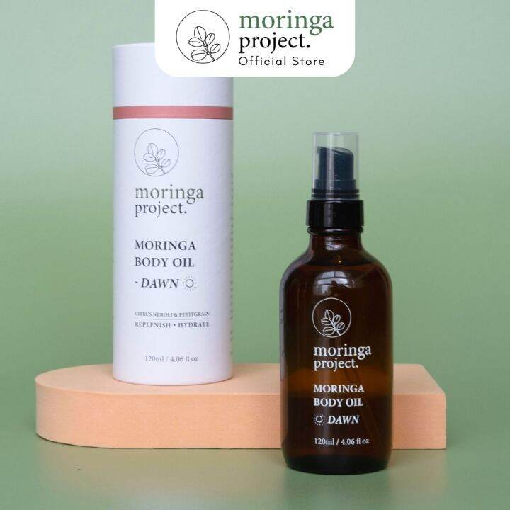 Moringa Project มอริงก้า บอดี้ออยล์ น้ำมันมะรุมสำหรับผิวกาย กลิ่น Dawn กลิ่นหอมสดชื่น เพิ่มความ ...