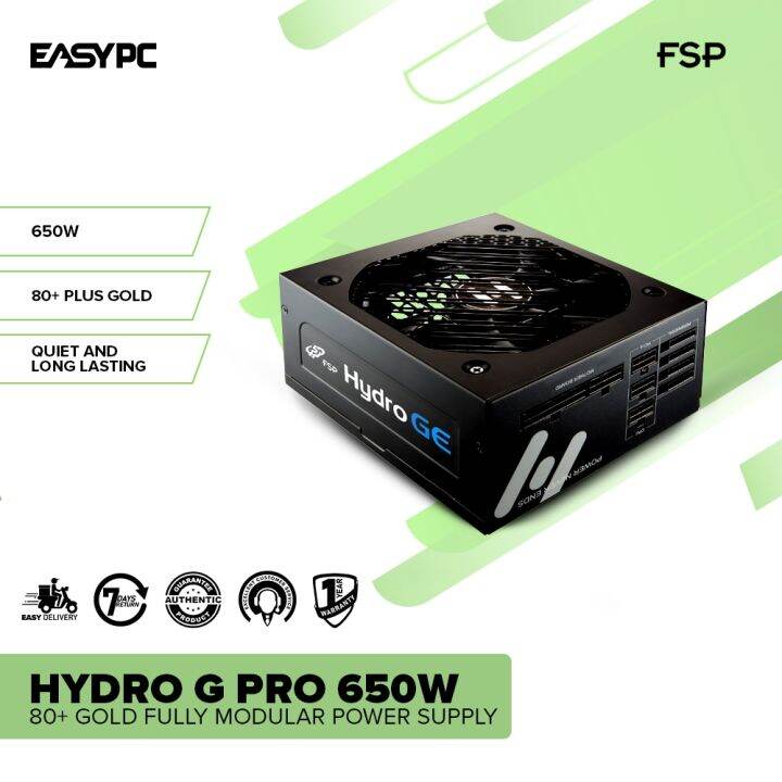 EasyPC | FSP HYDRO GE 650 watts 80 Plus Fully Modular Gold Power Supply Black PSU for PC | Lazada PH