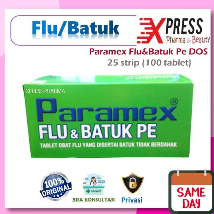 ⚡XPRESS⚡ Paramex HIJAU DUS Obat Batuk Pilek Flu Demam Pusing Sakit ...