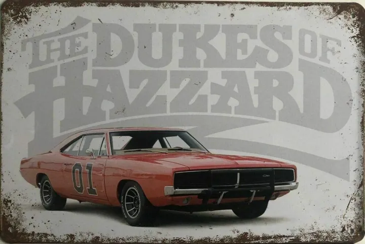Dukes Of Hazzard Garage Rustic Look Vintage Tin Signs Man Cave Shed