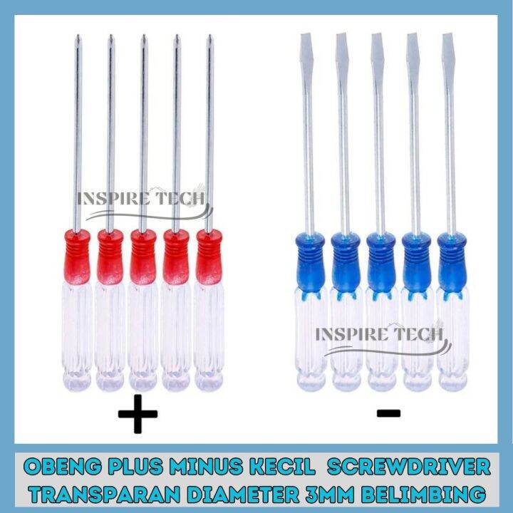 Obeng Plus Minus Kecil SCREWDRIVER Transparan Diameter 3MM Belimbing ...