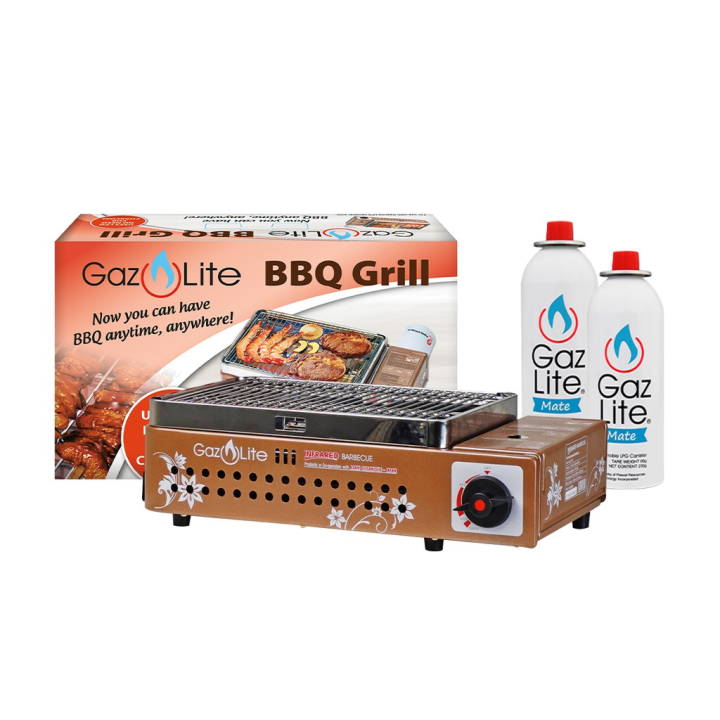 Gaz Lite Bbq Grill + 2 Gaz Lite Mate 230g LPG Cylinders | Lazada PH