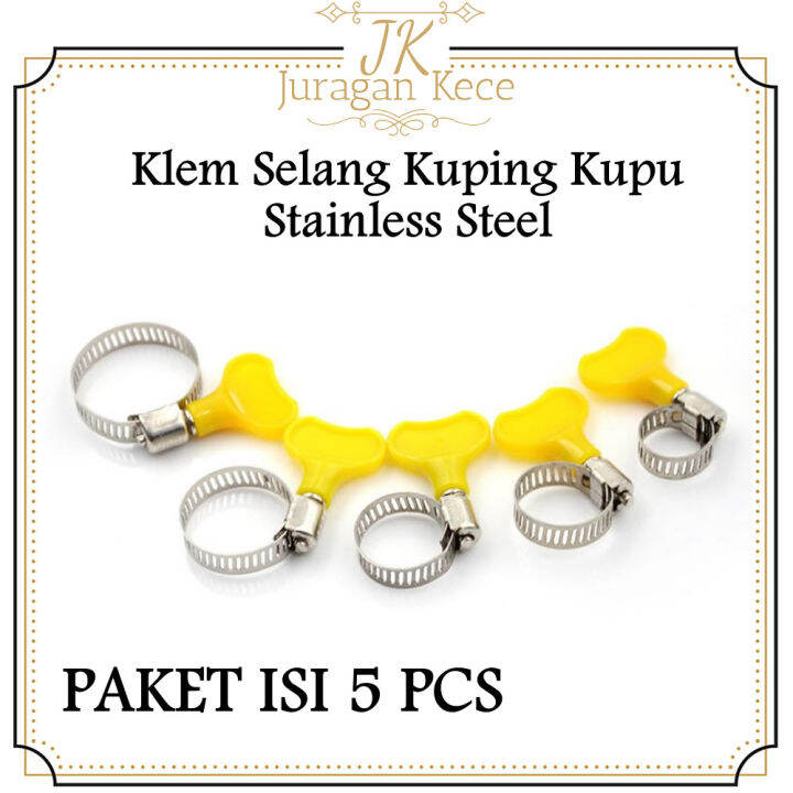 Juke Paket 5 Pcs Klem Selang Kupu Klem Kuping Hose Clamp Selang Winn