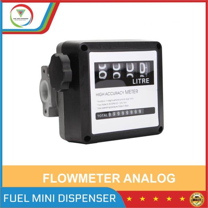Flowmeter Analog/Manual 4 Digit Alat Ukur BBM Solar Air Out In Put 1 ...