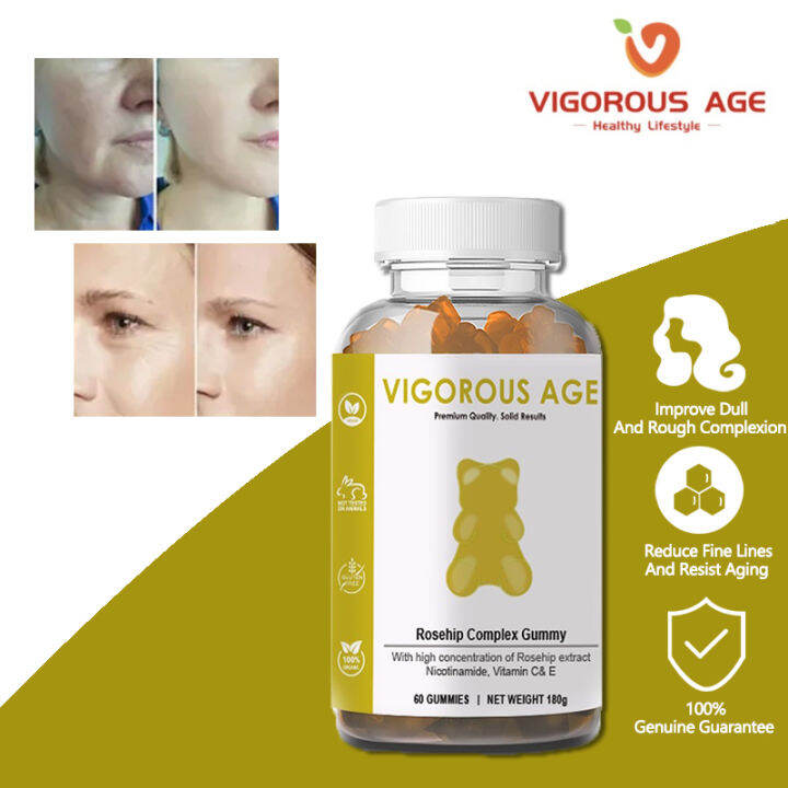 Vigorous Age Collagen Gummies with Niacinamide Vitamins C Collagen ...