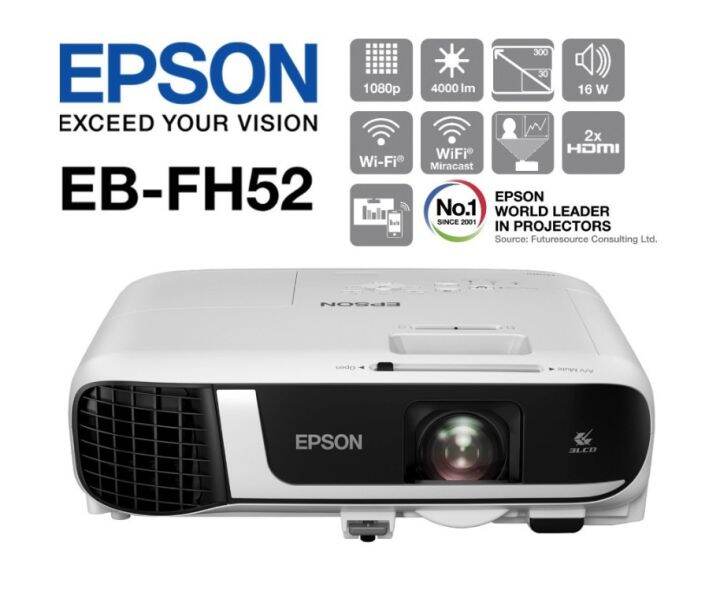 EPSON EB-FH52 Wireless 3LCD Wifi WUXGA FHD PROJECTOR 4,000 LUMEN HDM1 | Lazada
