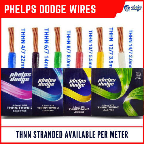 SOLD PER METER PHELPS DODGE THHN/THWN-2 WIRE (2.0mm/3.5mm/5.5mm/8.8mm) | Lazada PH