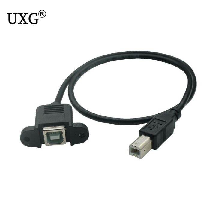 Usb 20 Type B Male To Type B Female Printer Extension Cable With Panel Mount Screw Hole 30cm