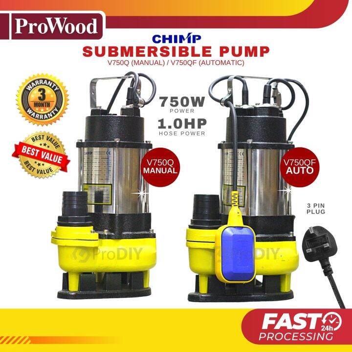chimp v750q / v750qf stainless steel submersible water pump manual ...