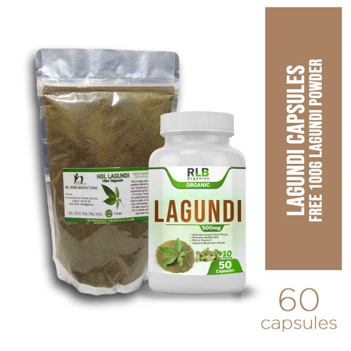 Lagundi 60 Capsules + FREE Lagundi 100g Treatment of Colds Flu ...