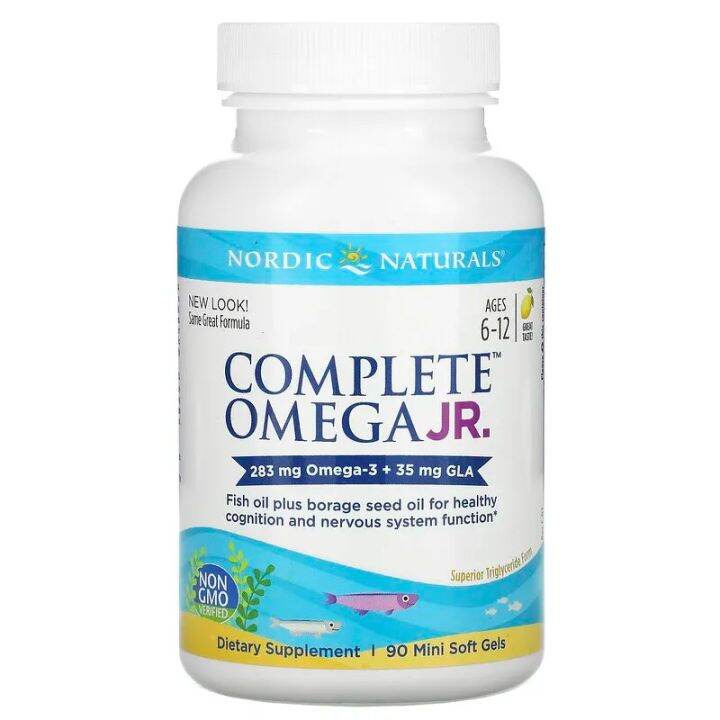 Complete Omega Junior, Ages 6-12, Lemon, 283 mg, 90 Mini Soft Gels ...