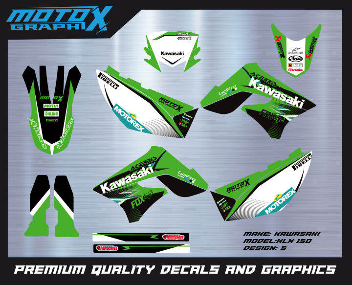 สติ๊กเกอร์มอเตอร์ไซค์วิบาก Kawasaki KLX/DTK/DTX 150 | Lazada.co.th