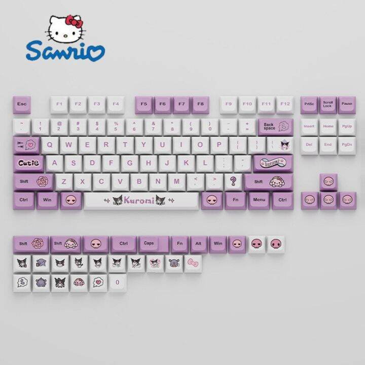 131 Keys Anime Sanrio Kuromi Keycap Pbt Dye-sub Purple Theme Creative ...