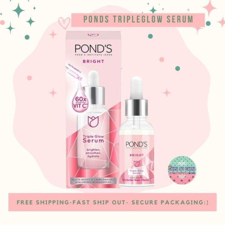 POND'S Bright Triple Glow Facial Serum with Gluta Boost and Niacinamide ...