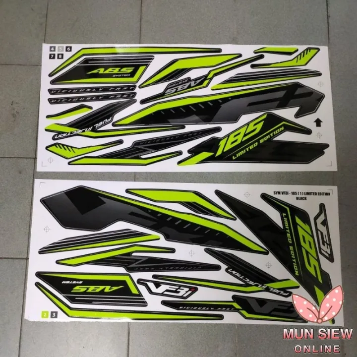 Stiker Sticker Body Stripe Cover Set (1) Sym Vf3i V2 Sym Vf3i 185 LE Limited Edition | Lazada