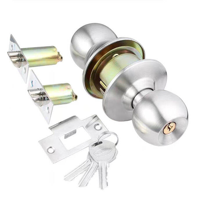 LAICAI-1ลูกบิดห้อง ลูกบิดรุ่นมีกุญแจ สเตนเลสแท้ ไส้ทองเหลือง (SUS 304 ...