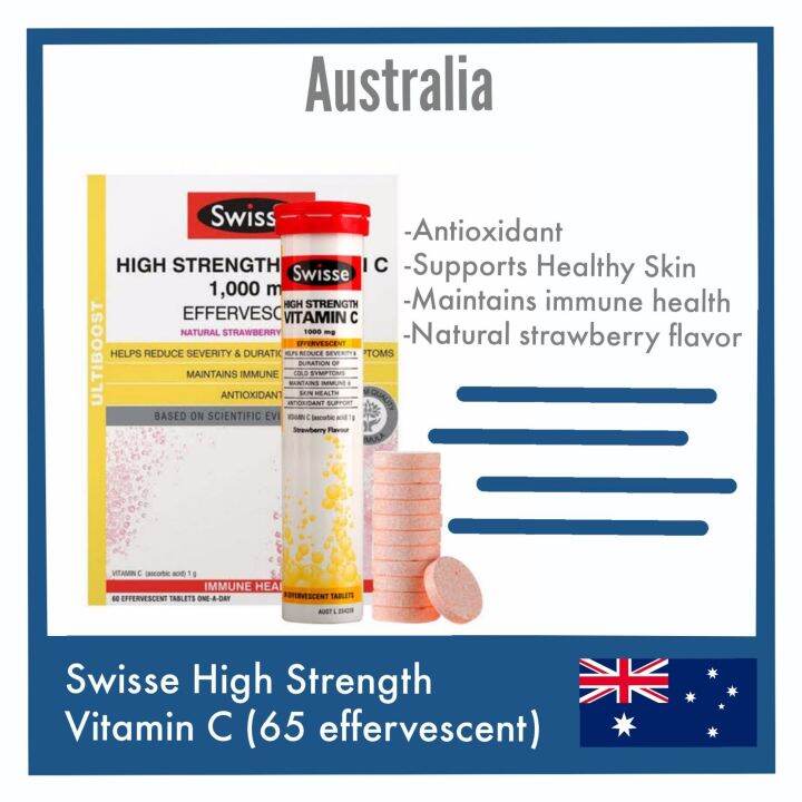swisse High Strength Vitamin C 1000mg 60 effervescent (Australia ...