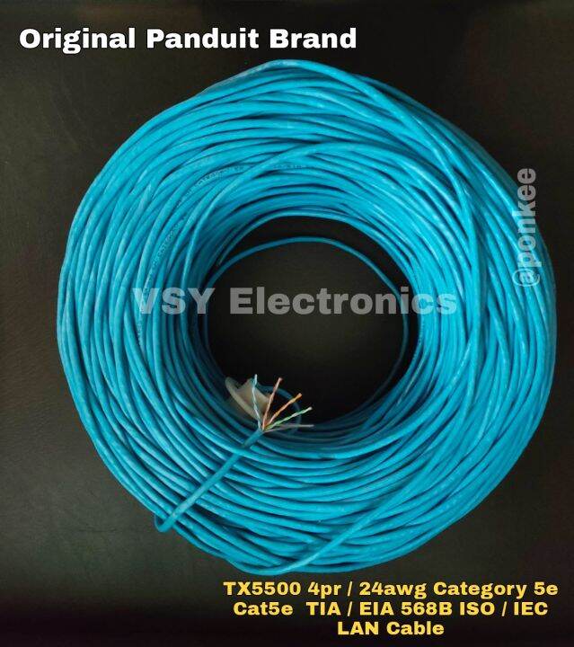 Original Panduit Brand TX5500 4pr / 24awg Category 5e Cat5e TIA / EIA ...