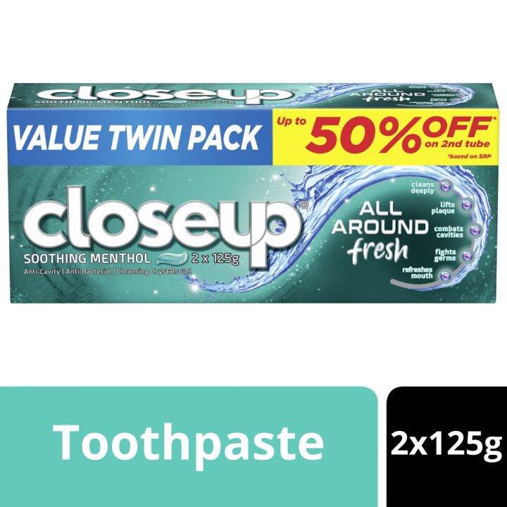 ♫TWIN PACK Close Up Toothpaste All Around Fresh Soothing Menthol 125g ...