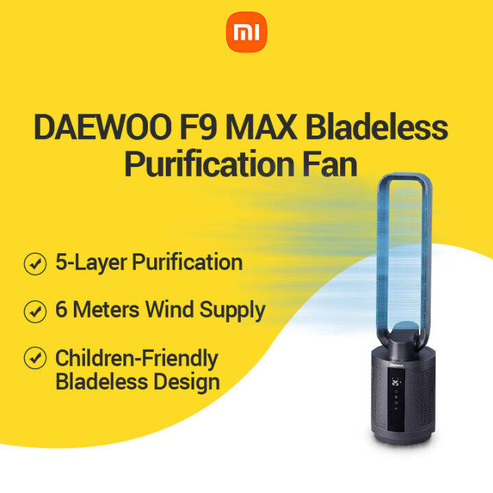 DAEWOO F9 Max F9 Pro Bladeless Fan kawalan jauh Leafless peminat ...