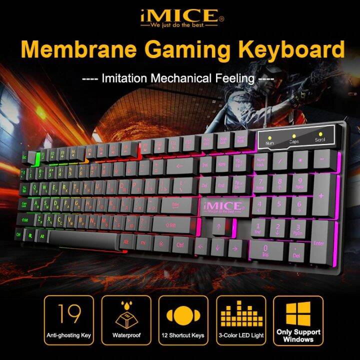 iMice Gaming Keyboard RGB Backlit - AK-600 - Black | Lazada Indonesia