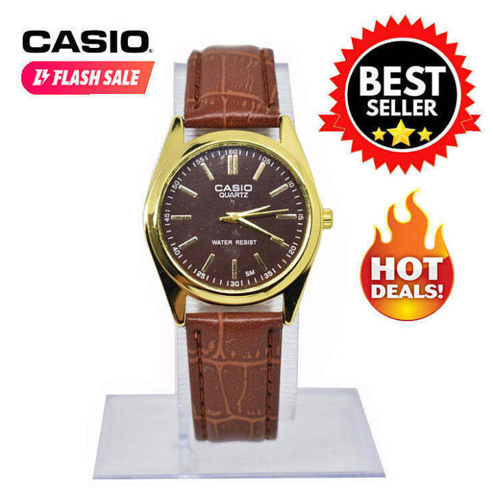 Casio Quartz Brown Dial Brown Leather Strap Men's Watch | Lazada PH