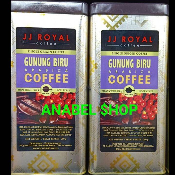 JJ Royal Gunung Biru Arabica Ground Coffee Kopi Bubuk Java Estate Arabika Tin Kaleng | Lazada ...