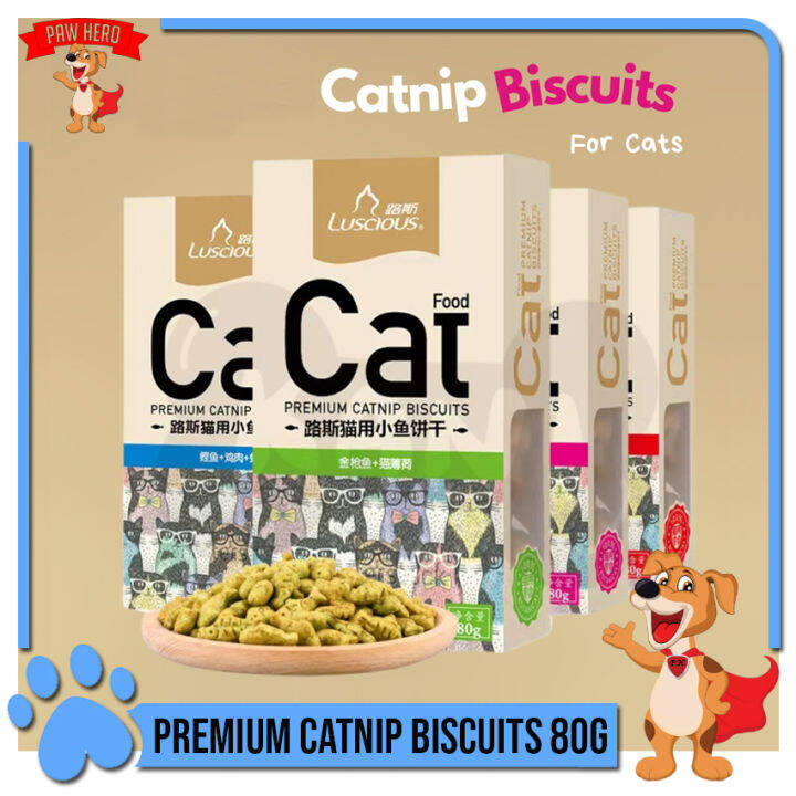 PAW HERO Luscious Pet Premium Cat Food Biscuits Catnip Cat Treats Cat ...