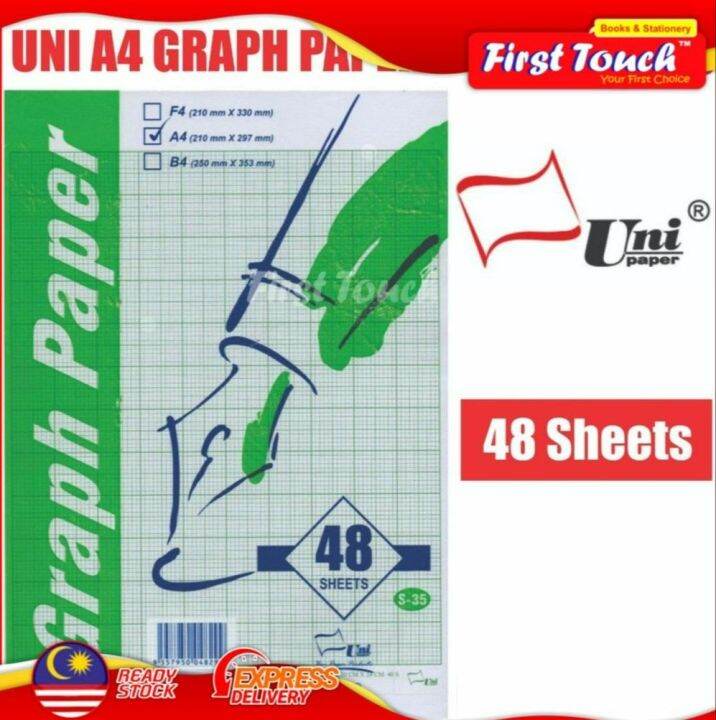 Uni Graph Paper A4 48 Sheets Kertas Graf (S35) | Lazada
