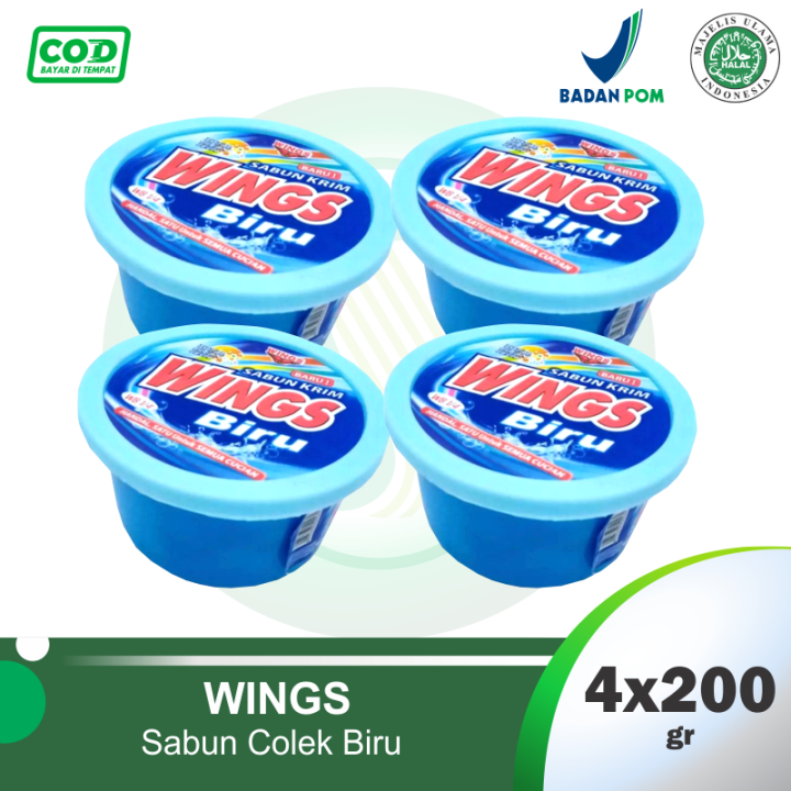 WINGS Sabun Krim Colek Kemasan Box - 200gr - Sabun Colek Biru Cepuk ...